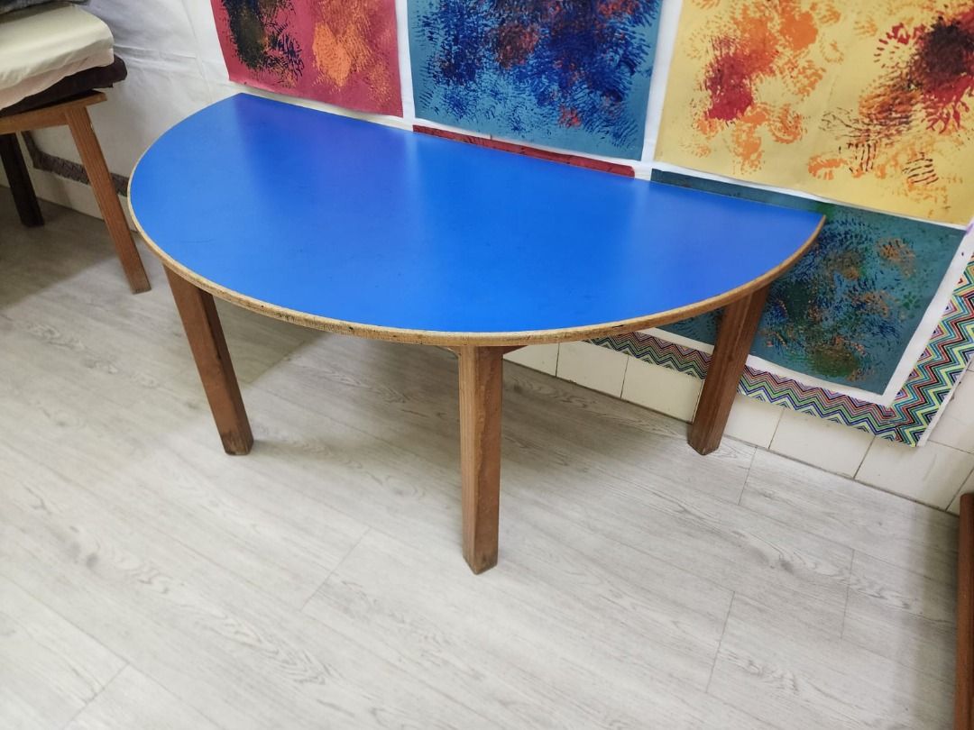 1 Set of 2 Children Semi-Round Wooden Tables., Babies & Kids, Baby ...