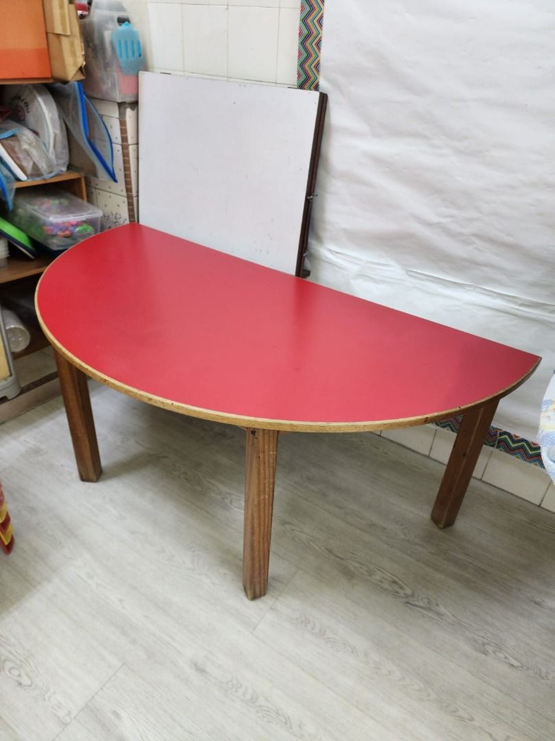 1 Set of 2 Children Semi-Round Wooden Tables., Babies & Kids, Baby ...