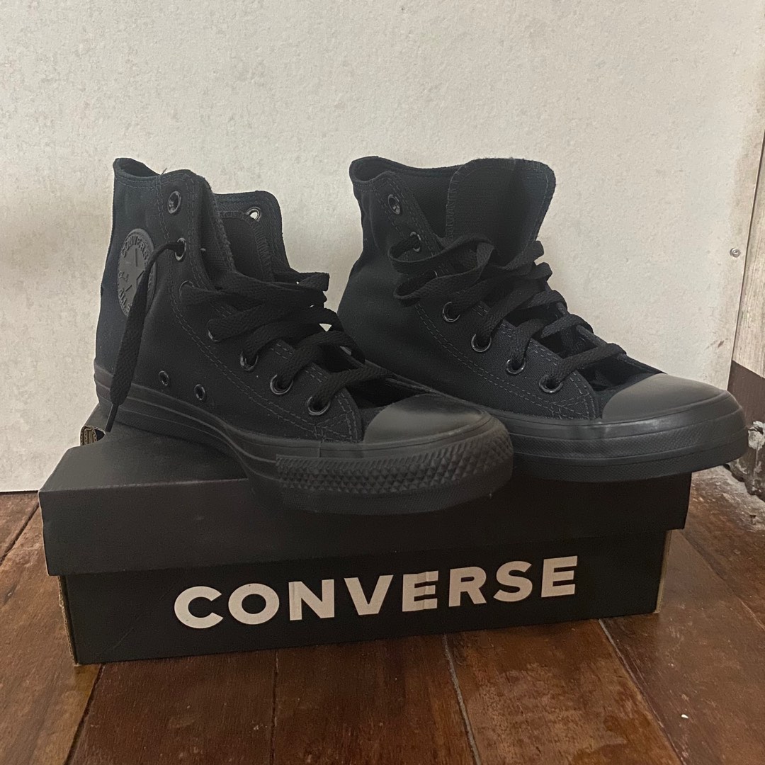 Converse Chuck Taylor Hi Black Monochrome, Men's Fashion, Footwear ...