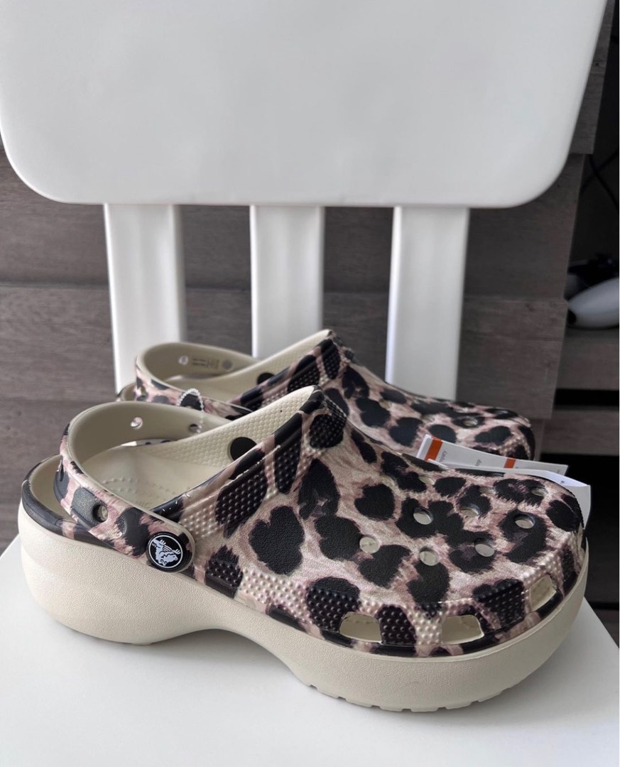 Crocs Platform animal print, Women's Fashion, Footwear, Sandals on ...