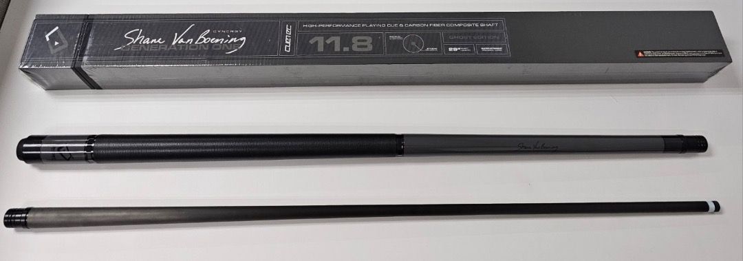 Cue stick: SVB Ghost Cue shaft: 11.8 cynergy shaft Cue tip: soft kamui ...