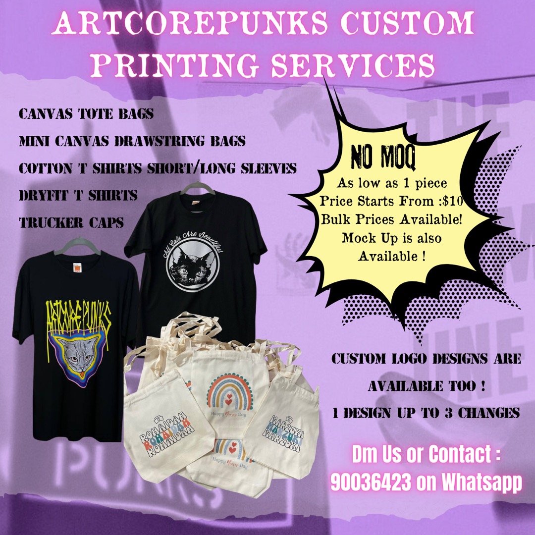 CUSTOM SERVICES From Merchandise Printing, Designing, Painting " BULK ...
