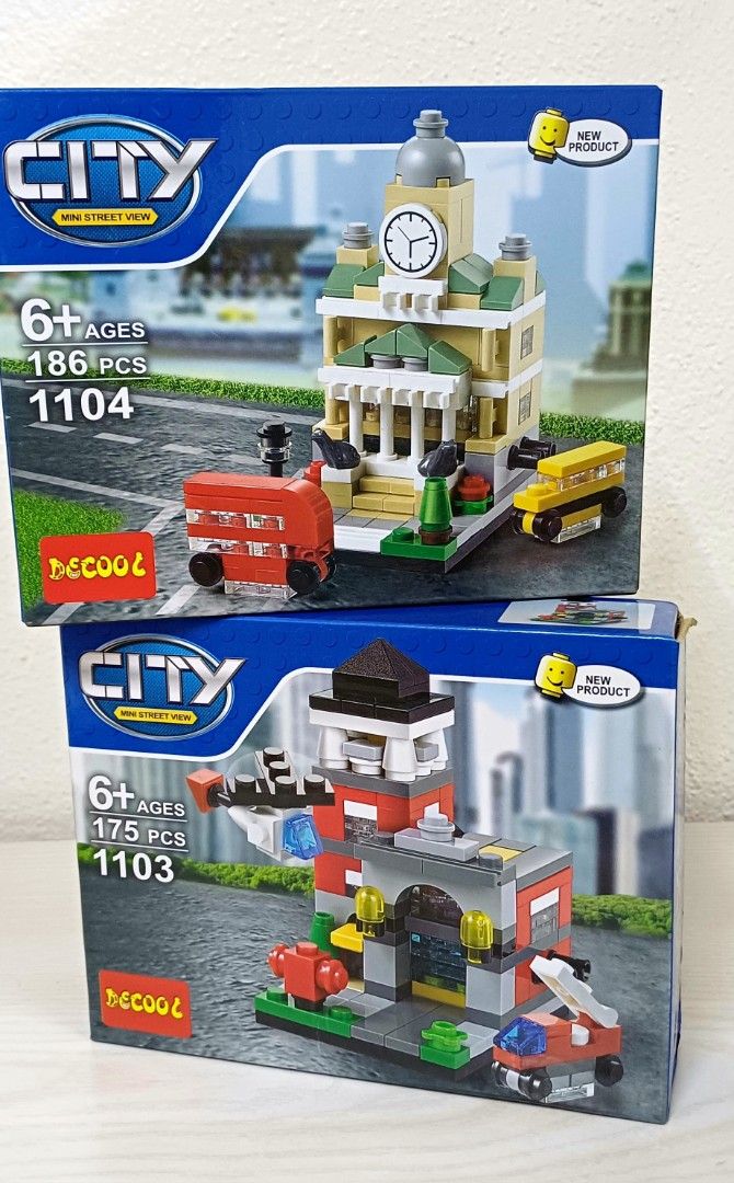 Decool City Bricks Clock Tower and Fire Station Mini Collectibles, Hobbies & Toys, Toys & Games ...