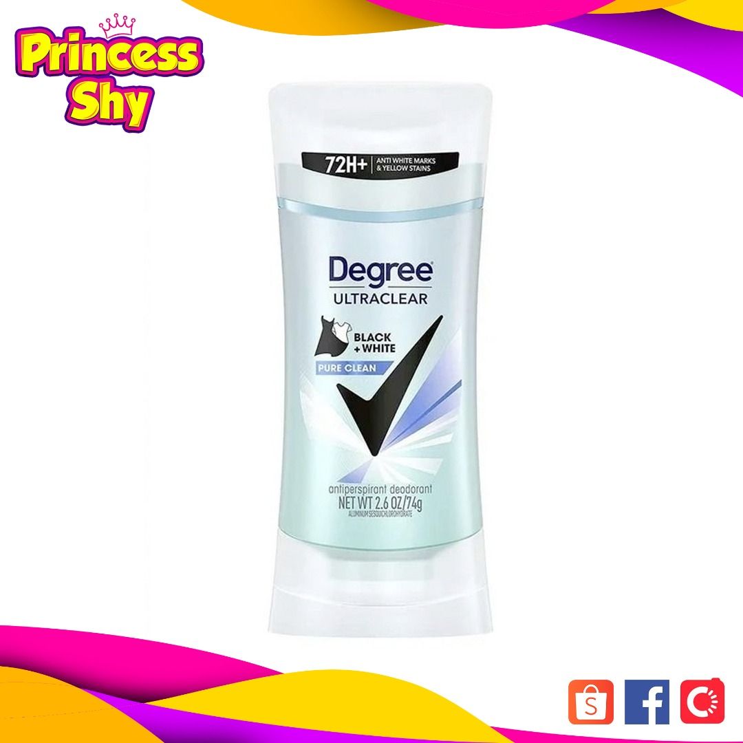 Degree Ultraclear Antiperspirant Deodorant 72H+ Pure Clean Black ...