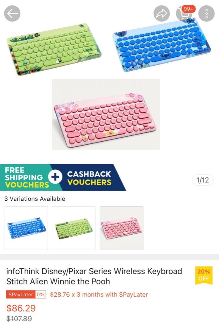 Disney Infothink | Wireless Keyboard | Stitch Pooh Alice Alien Toy ...