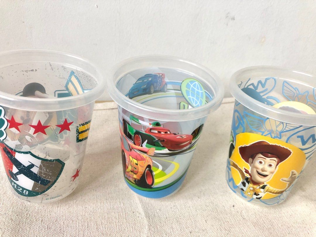 Disney Mickey / Lightning McQueen Cars/ Disney Toys Story Cup, Hobbies ...
