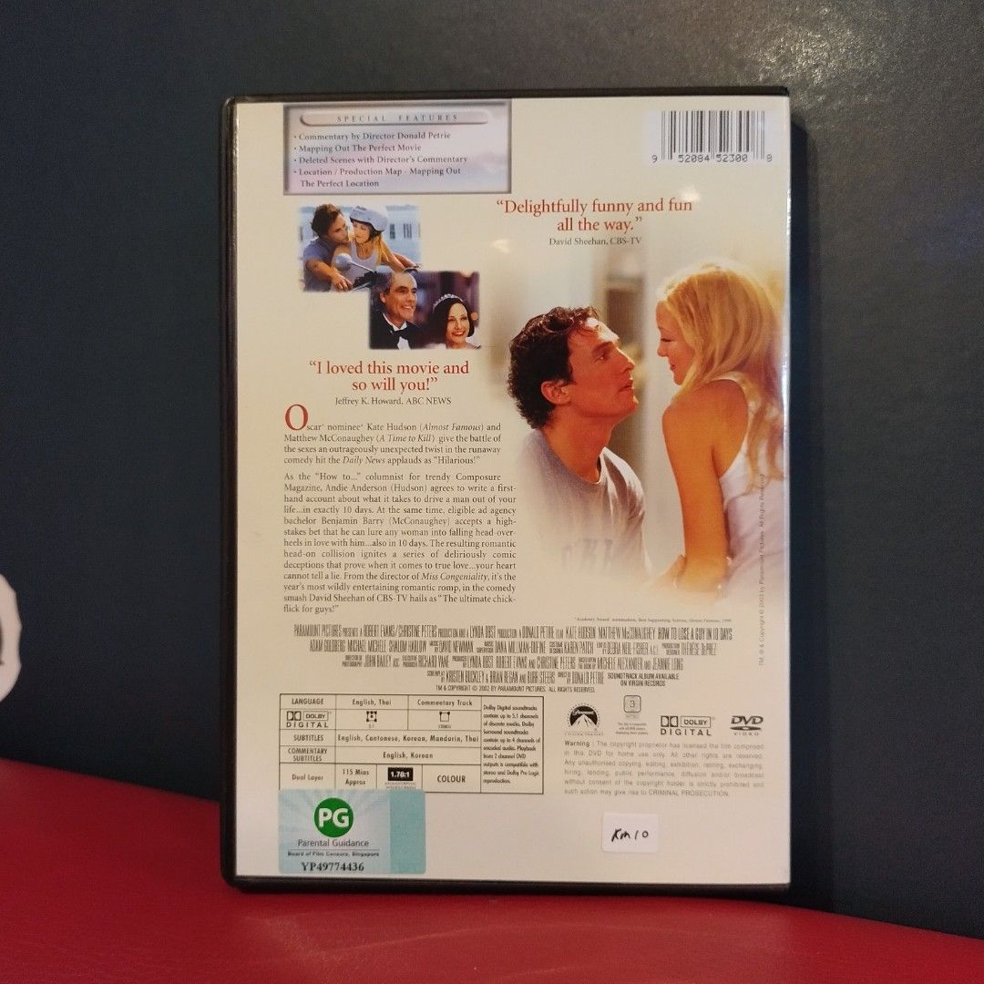 (DVD) HOW TO LOSE A GUY IN 10 DAYS, Hobbies & Toys, Music & Media, CDs & DVDs on Carousell