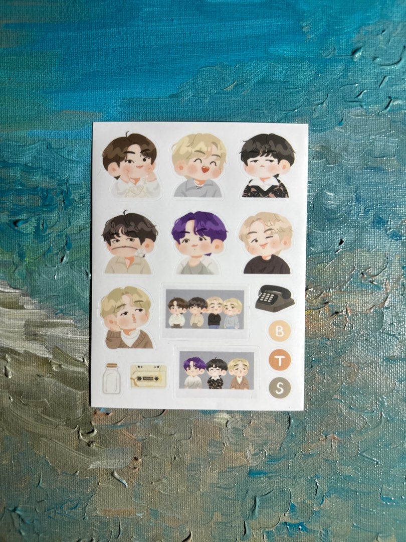 BTS fan art stickers, Hobbies & Toys, Memorabilia & Collectibles, K ...