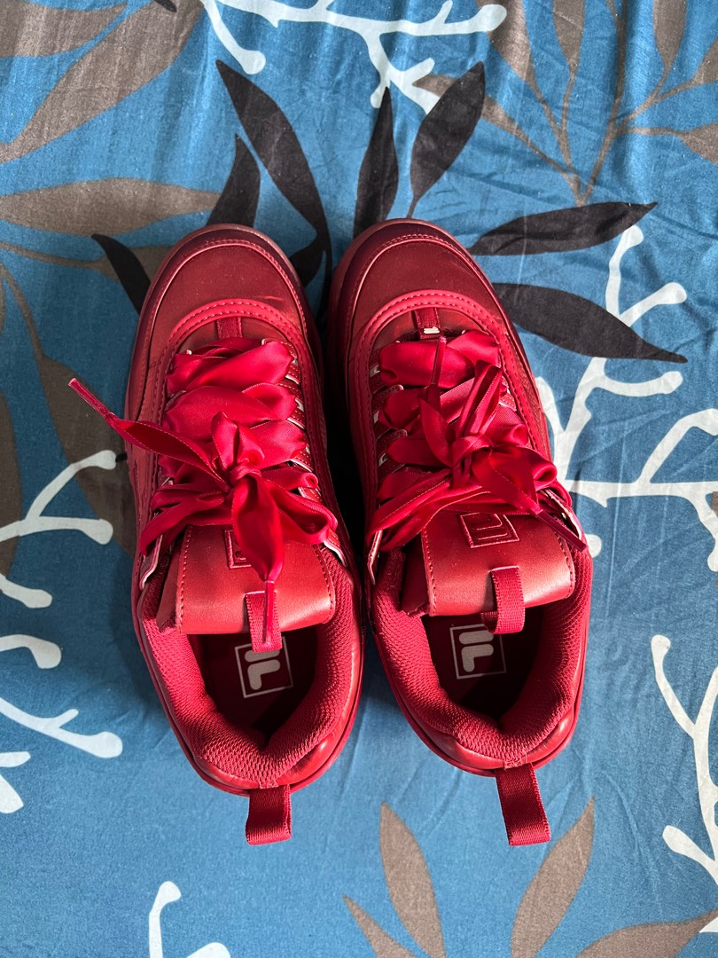 FILA DISRUPTORS IN RED, Women's Fashion, Footwear, Sneakers on Carousell