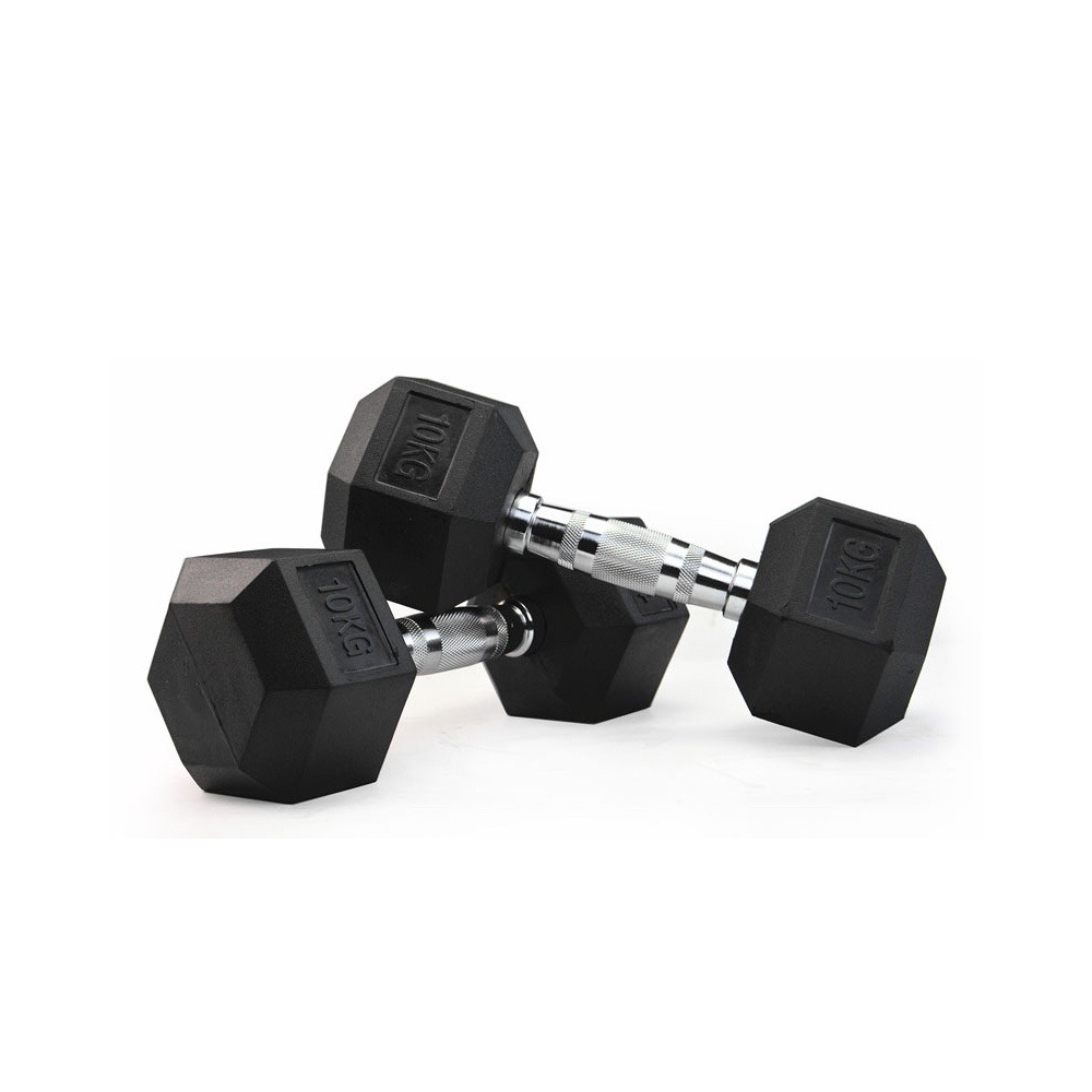 [FREE DELIVERY] Rubber Coated Hex Dumbbells 3 - 7KG with Contoured ...