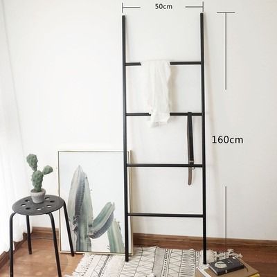 [FREE DELIVERY] Solid Wood Trapezoidal Ladder Rack Hanger for Clothes ...