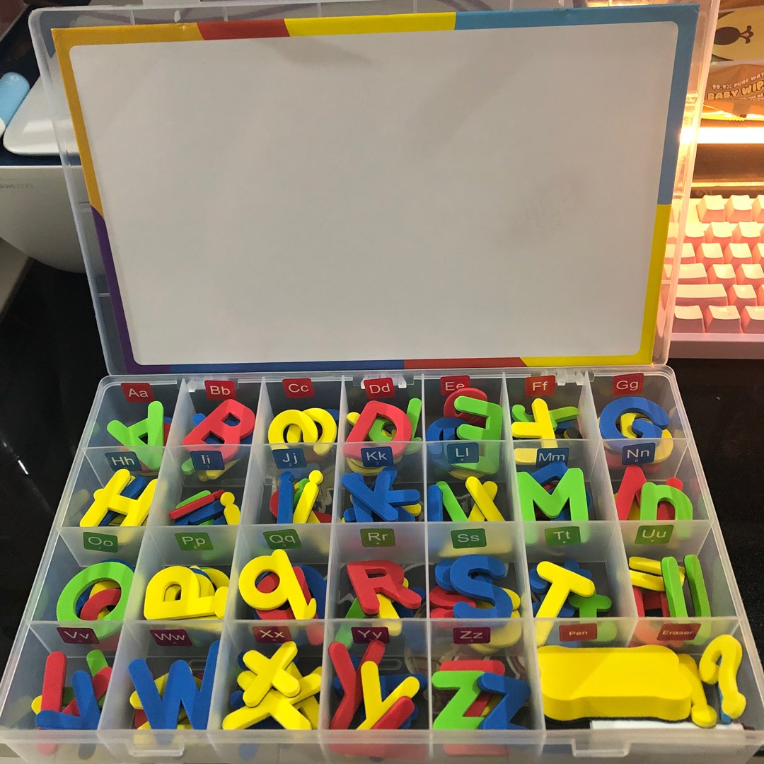 Full set of magnetic letters, Hobbies & Toys, Toys & Games on Carousell