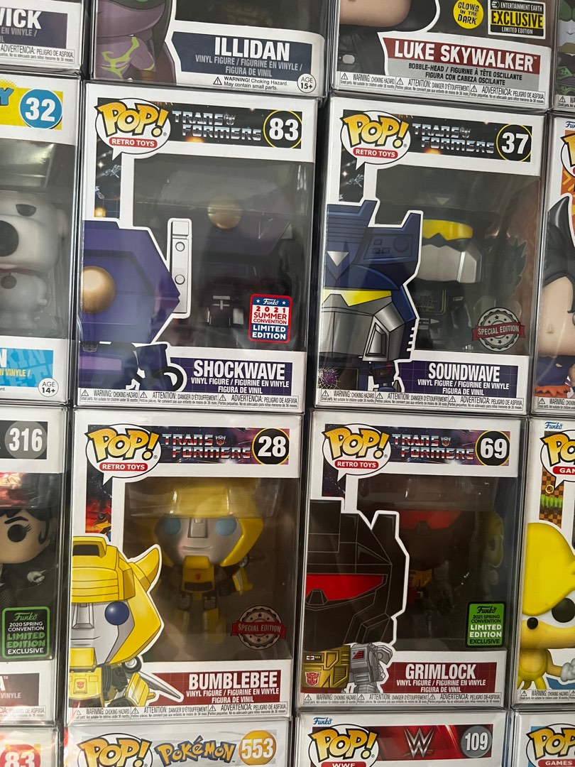 Funko Pop - Transformers Bumblebee Shockwave Soundwave Grimlock ...