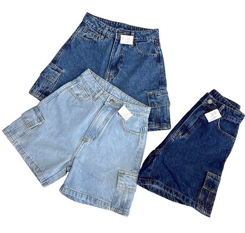 Girl Almighty Light Denim Cargo Jorts, Women's Fashion, Bottoms, Shorts ...