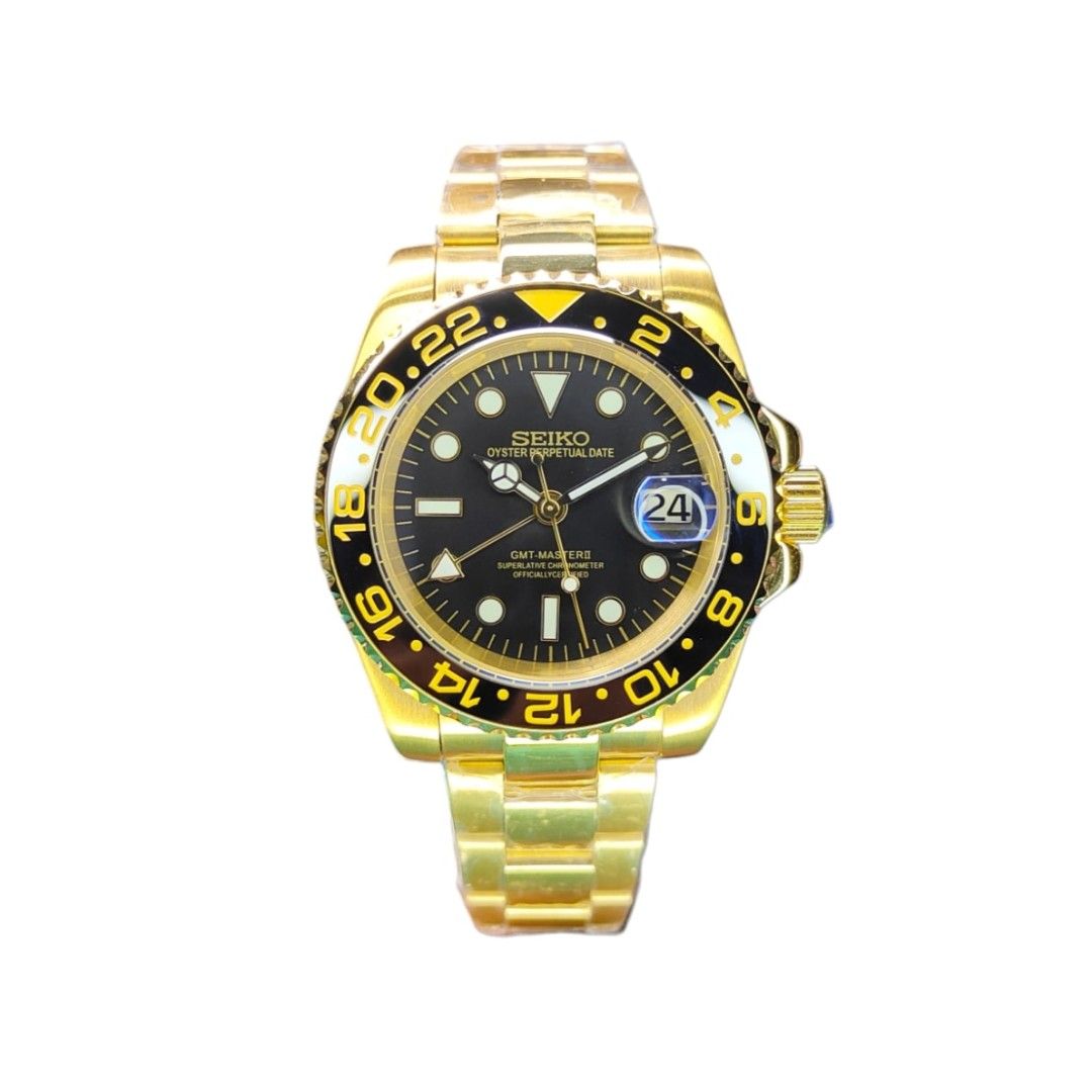 Gmt seiko mod gold, Men's Fashion, Watches & Accessories, Watches on ...