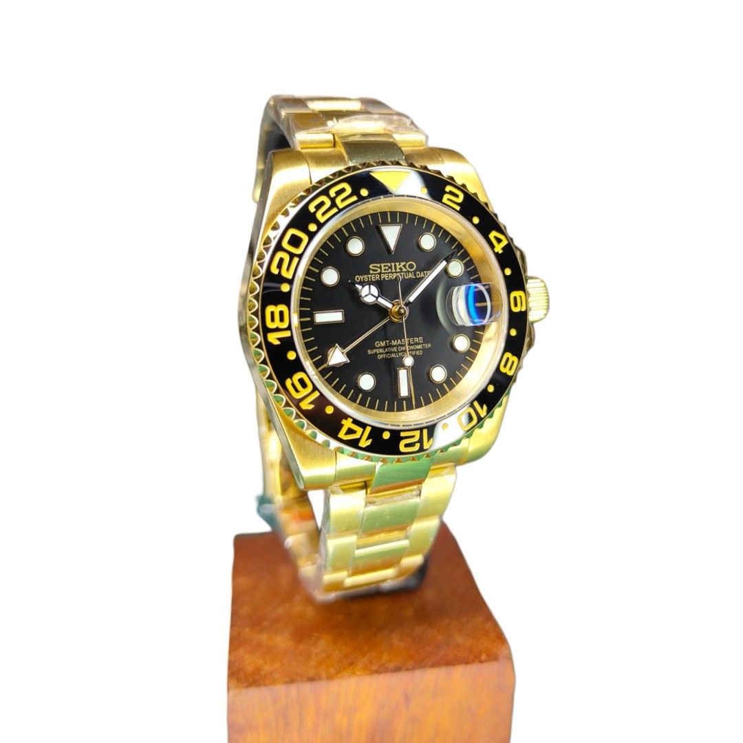 Gmt seiko mod gold, Men's Fashion, Watches & Accessories, Watches on ...