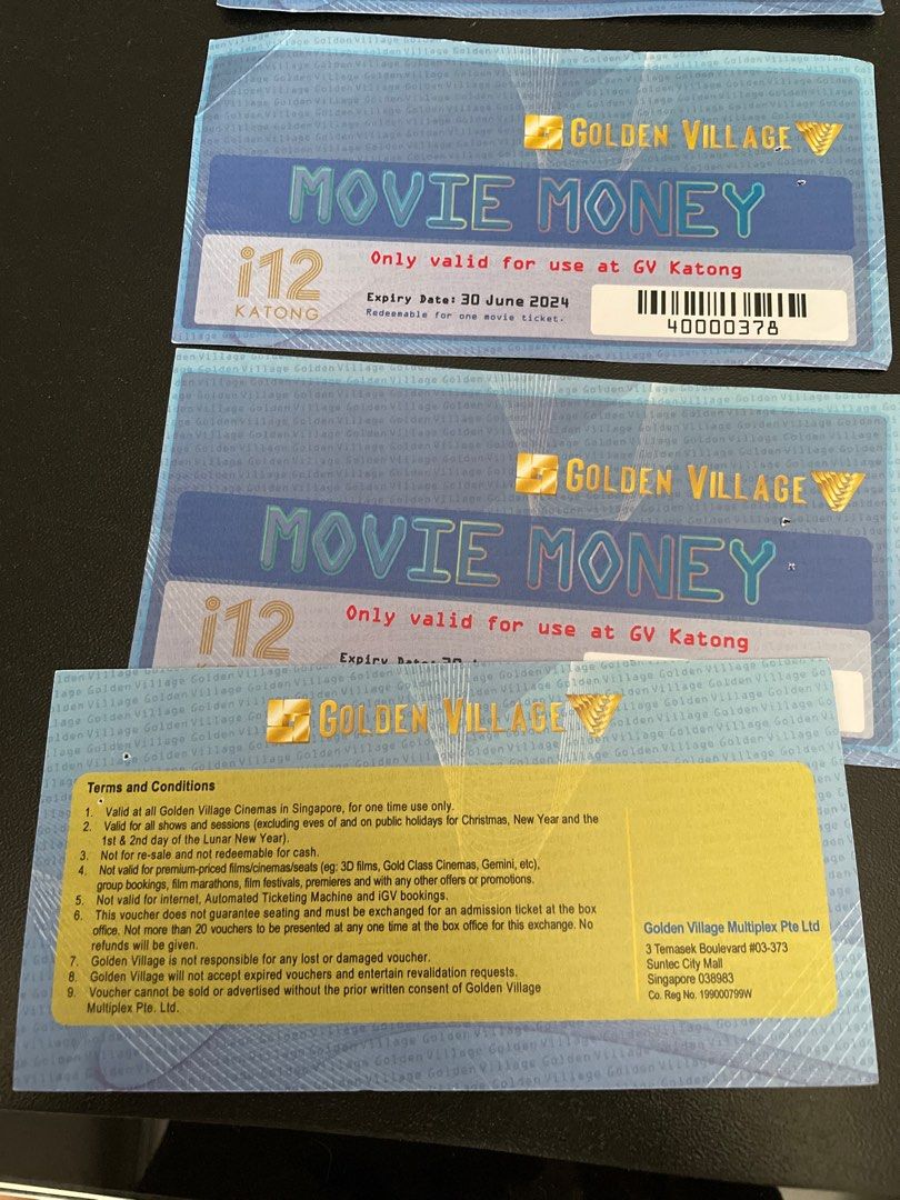 Golden village movie ticket, Tickets & Vouchers, Vouchers on Carousell