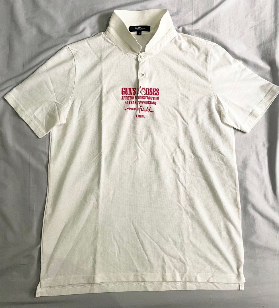 Guns n Roses White Polo Short, Men's Fashion, Tops & Sets, Tshirts ...