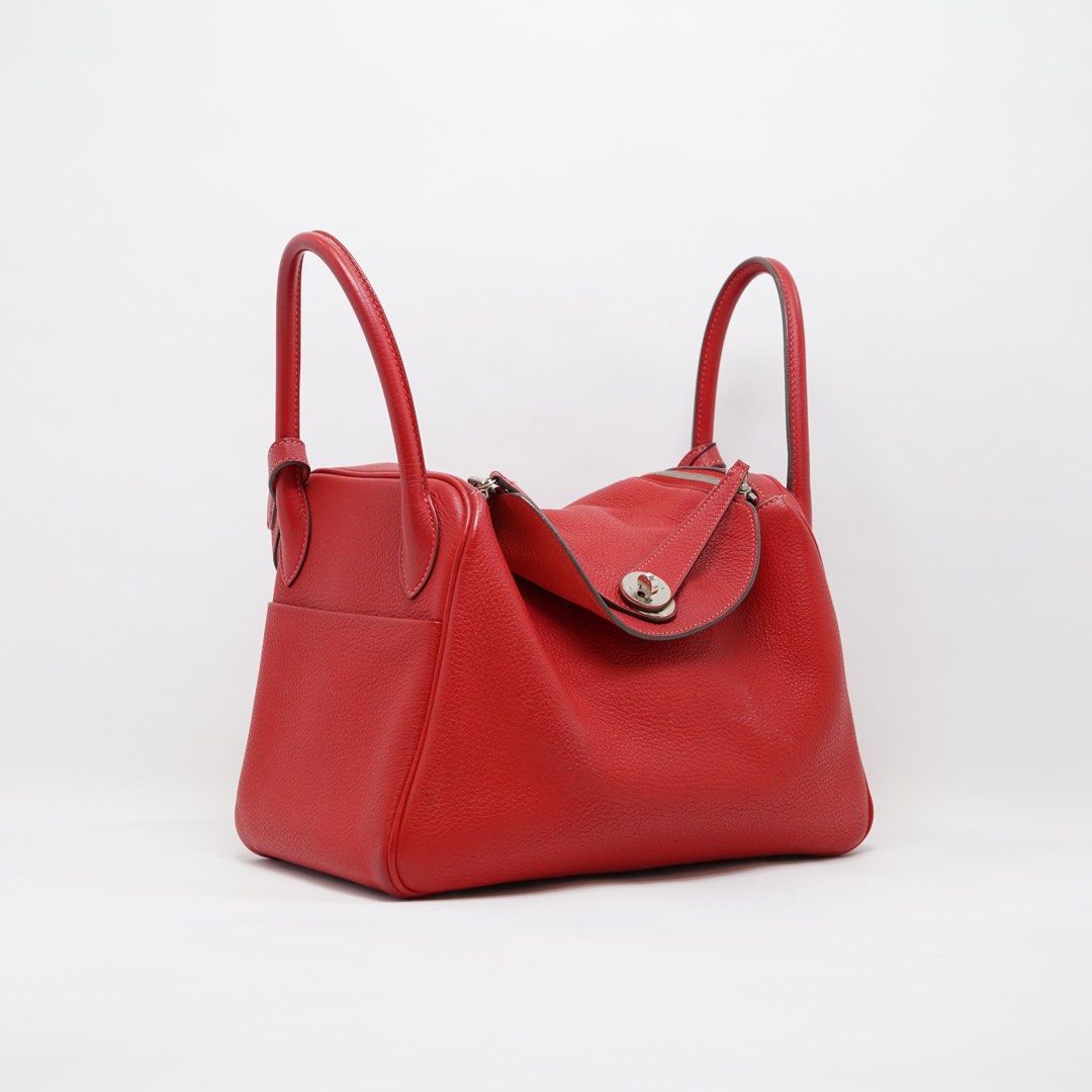 HERMES LINDY 30 ROUGE CASAQUE CLEMENCE, Luxury, Bags & Wallets on Carousell