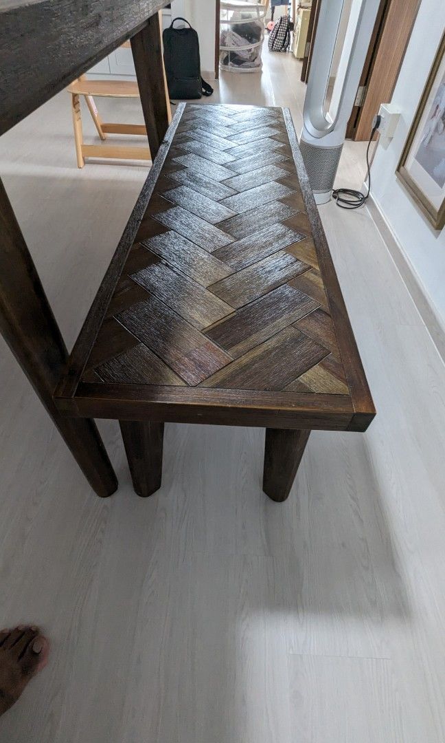 Herringbone dining table set, Furniture & Home Living, Furniture ...