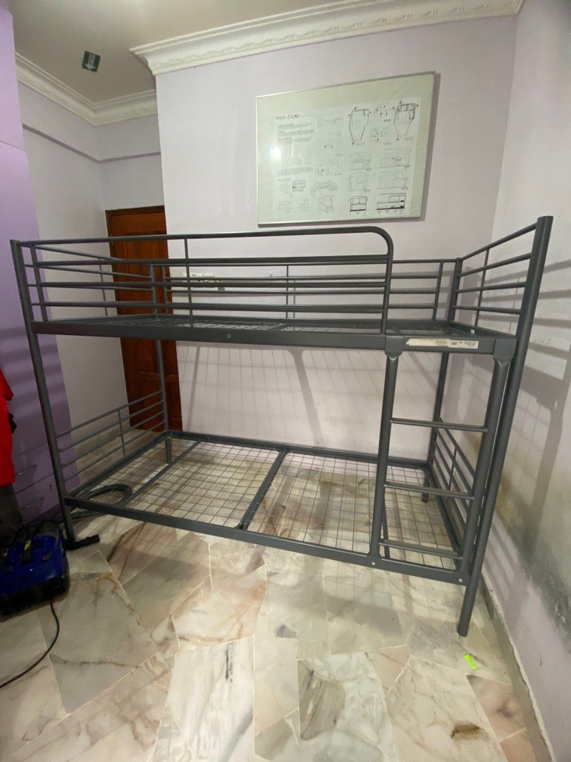 Ikea svarta double decker katil bedframe, Furniture & Home Living ...