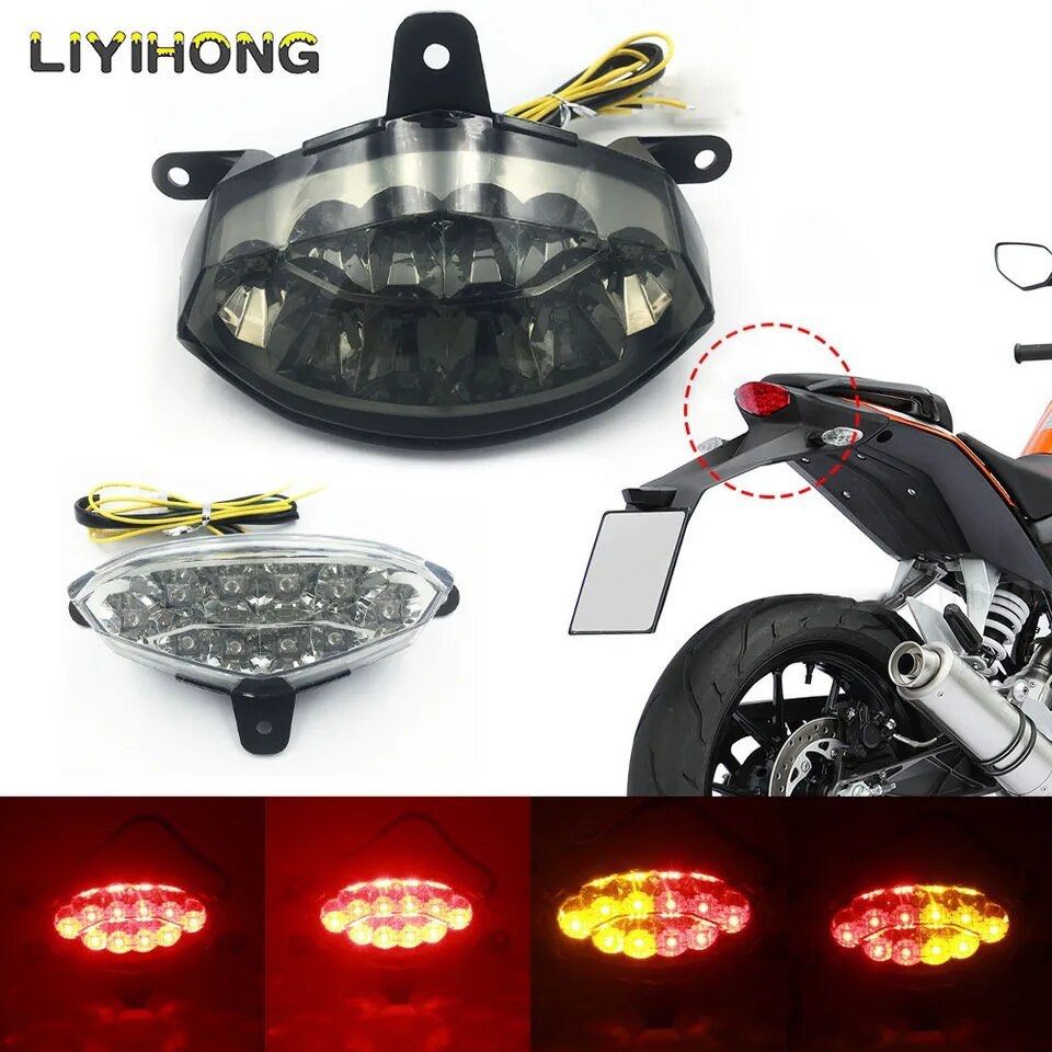 Integrated LED Tail Light Turn signal Blinker, Motorcycles, Motorcycle ...