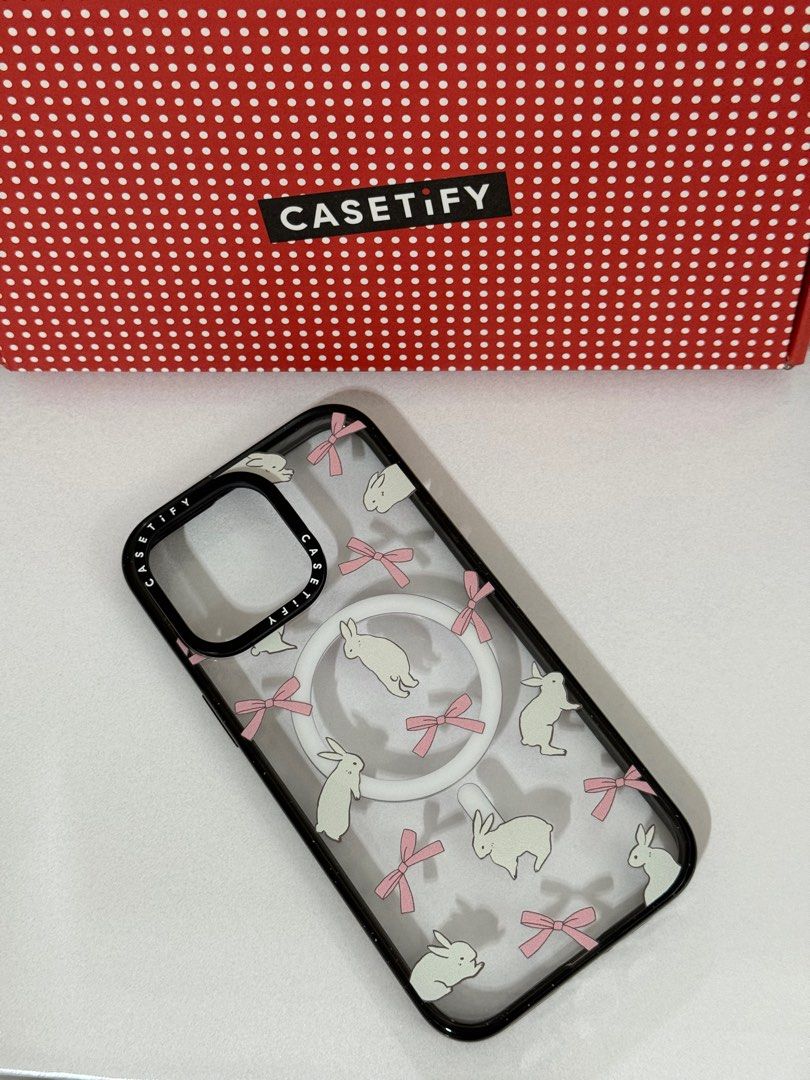 Iphone 15 ProMax CASETIFY Rabbit Ribbon Impact Ring Stand Case Magsafe ...