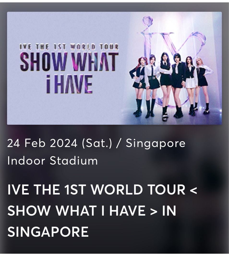Ive 2023 Singapore Concert Cat3, Tickets & Vouchers, Event Tickets on ...