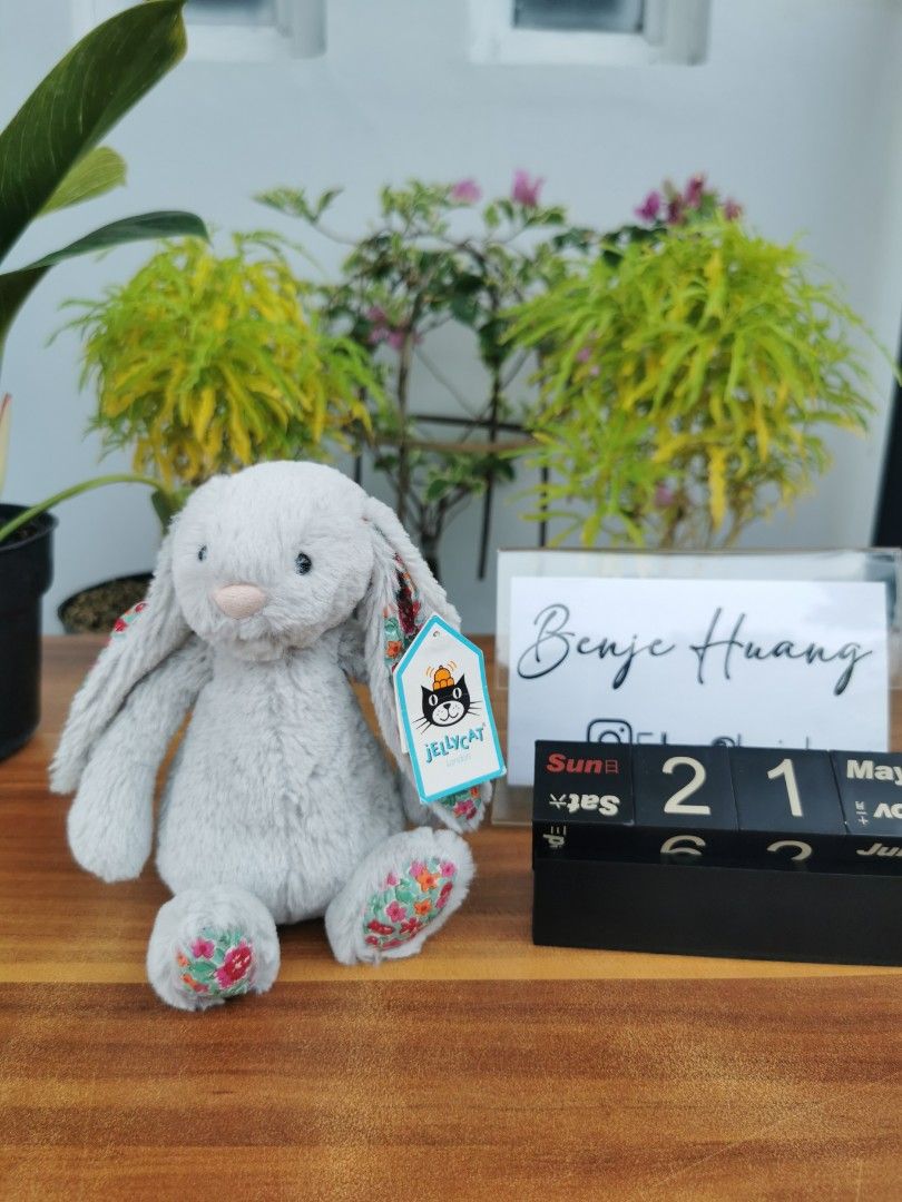 Jellycat Small Silver Blossom Bunny Old Generation, Hobbies & Toys ...