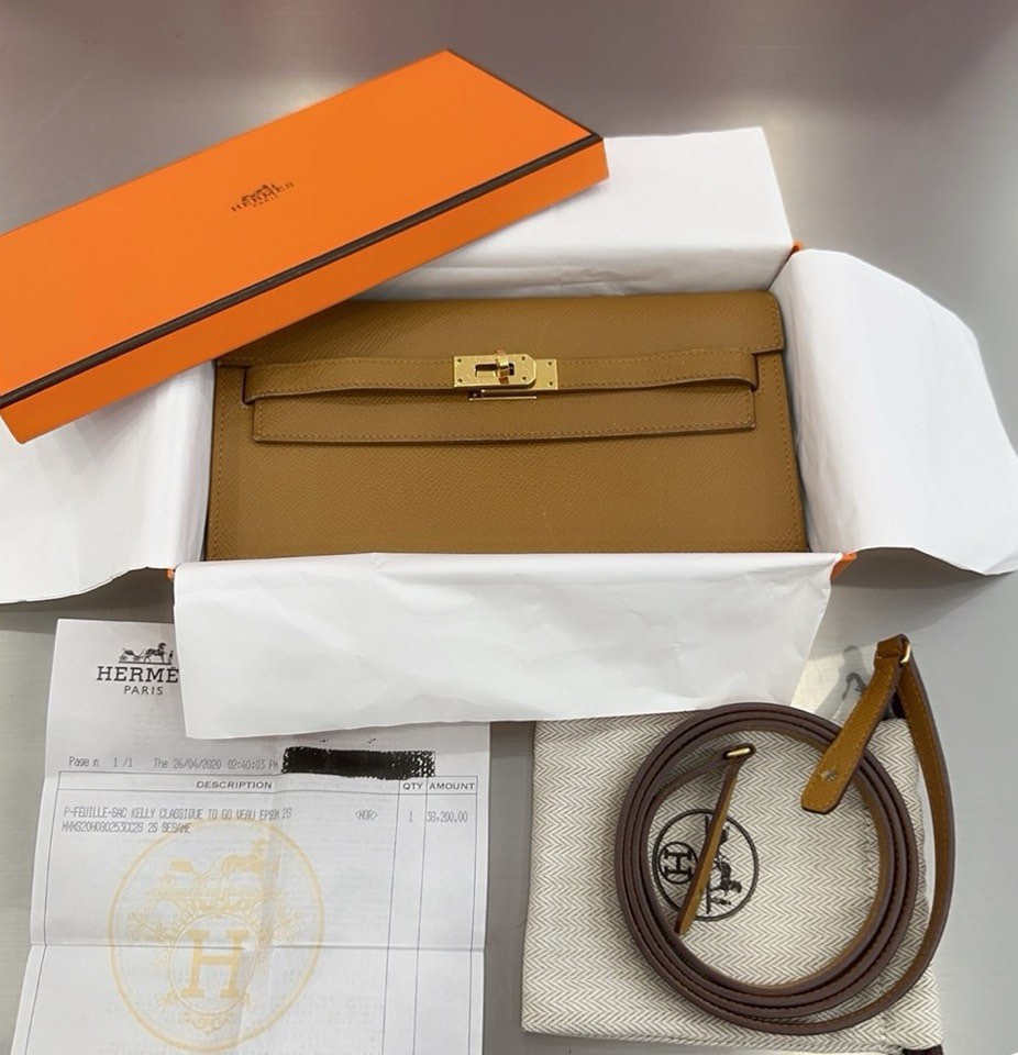 Kelly to go Color sesame Y stamp epsom ghw, 名牌, 手袋及銀包 - Carousell