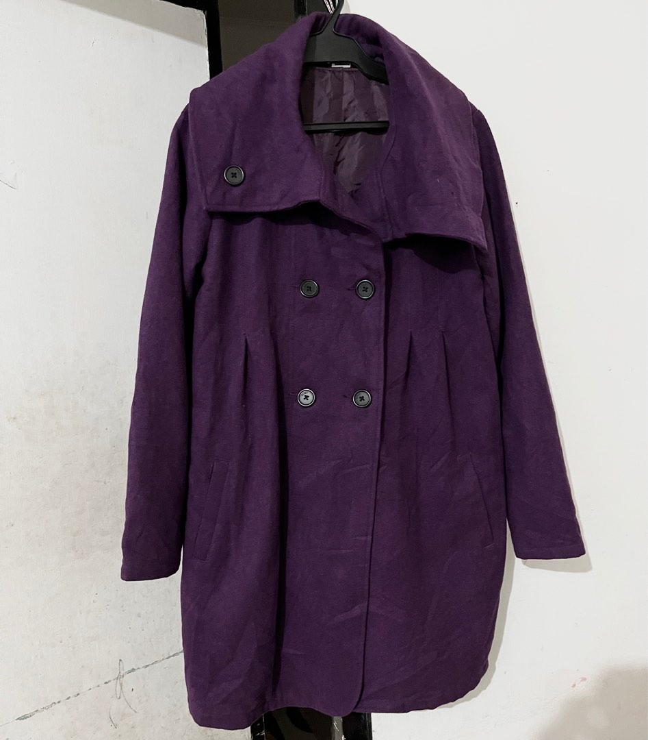 (L) Roxy Wool Trenchcoat, Women's Fashion, Coats, Jackets and Outerwear ...