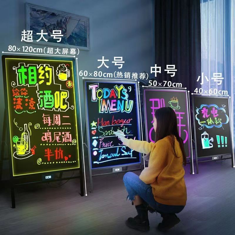 LED Fluorescent Advertising Message Writing Rechargeable Display Board ...