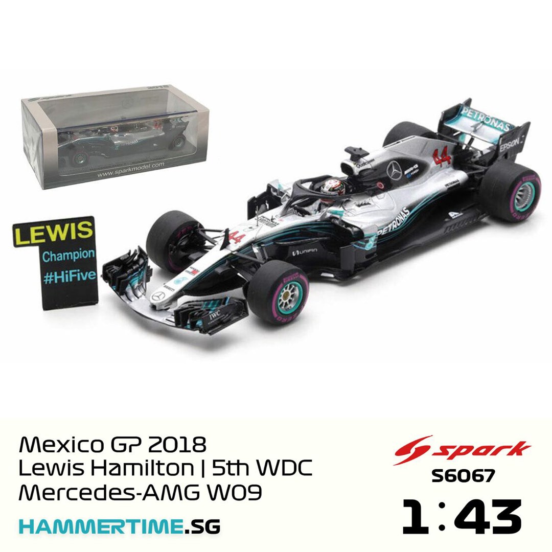 Lewis Hamilton 2018 World Champion Mercedes W09 1/43th F1 car Spark ...