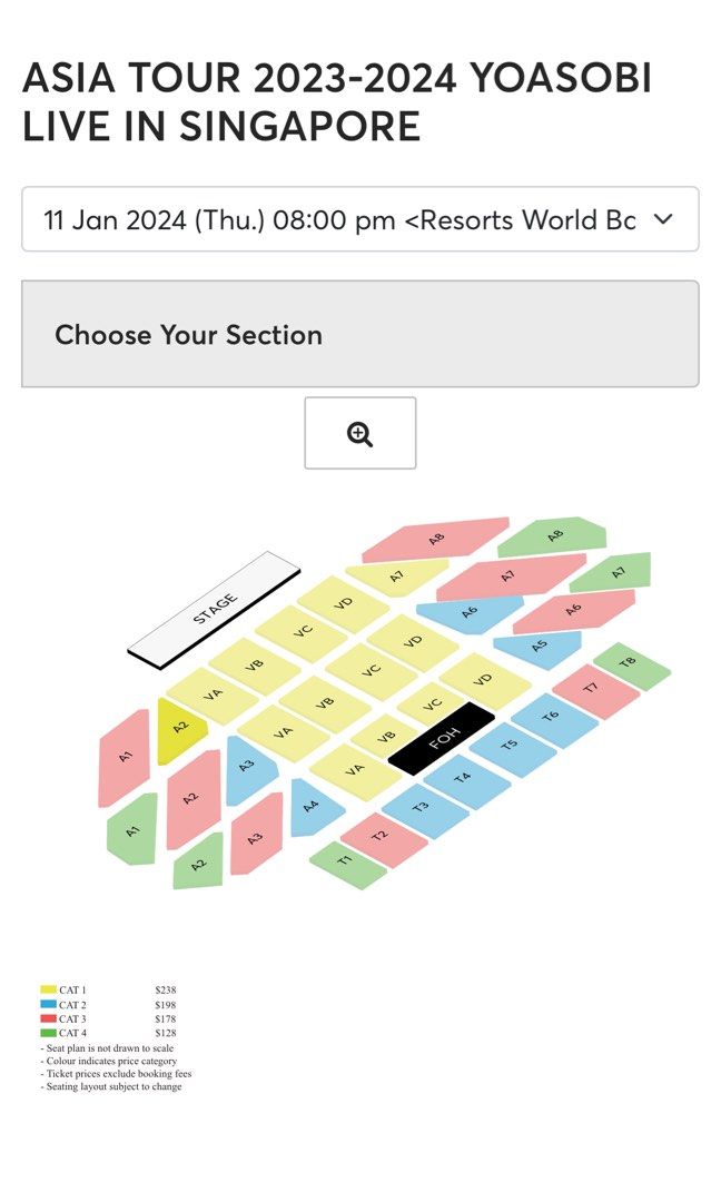 LF 2x Cat 4 YOASOBI SINGAPORE physical tickets, Tickets & Vouchers ...