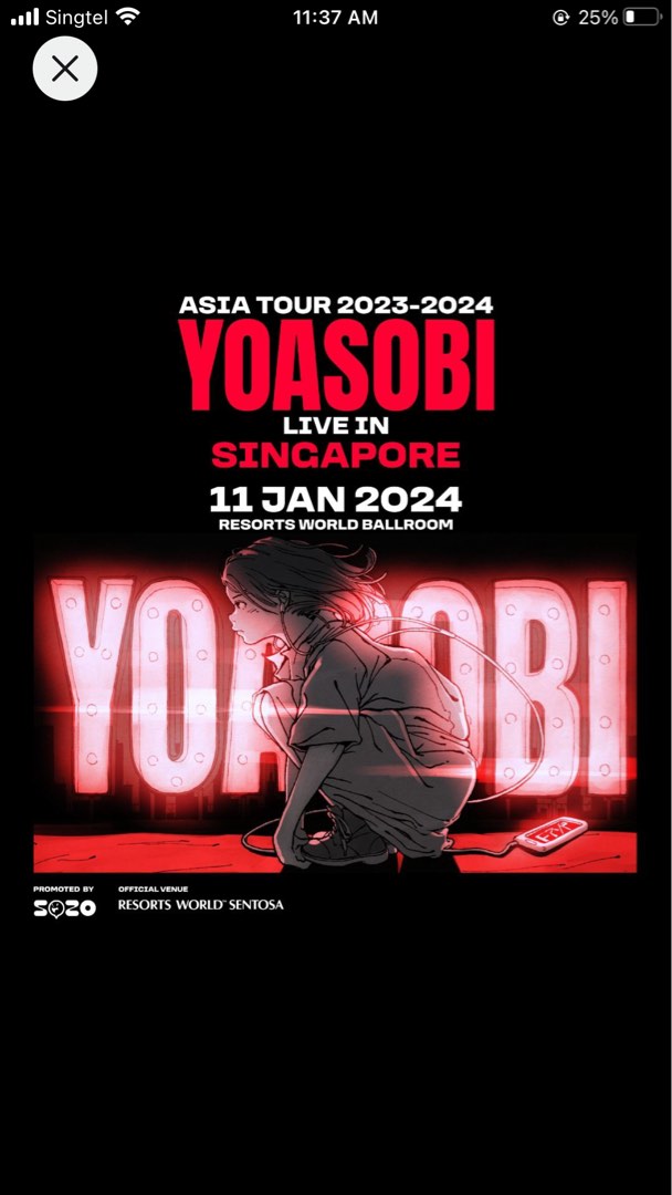 Lf 2x Side By Side Yoasobi Tickets Tickets And Vouchers Event Tickets