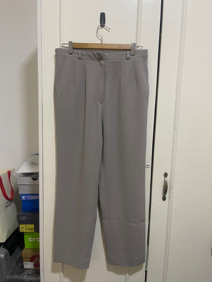 Light Gray Slacks, Women's Fashion, Bottoms, Other Bottoms on Carousell