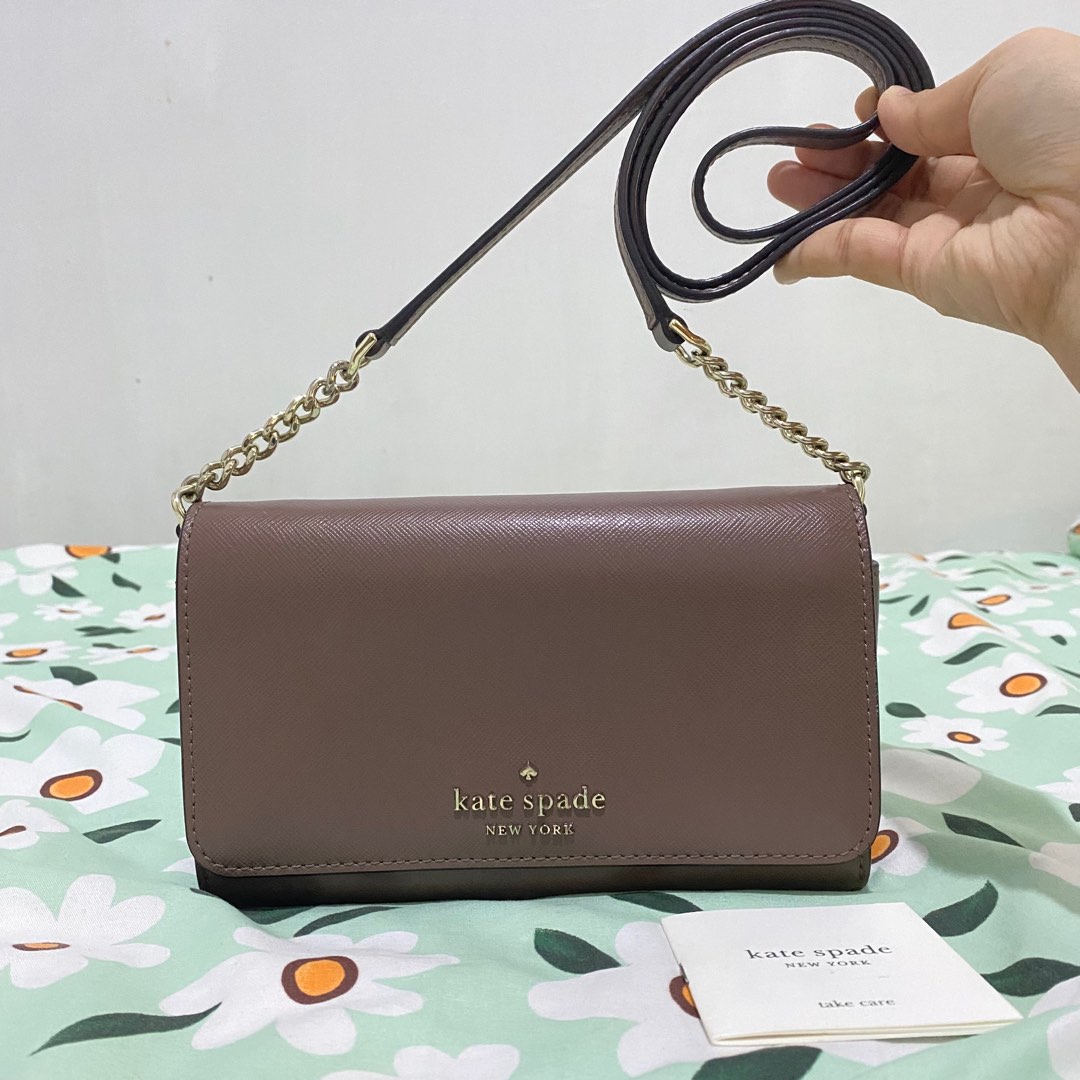 LIKE NEW! Kate Spade Staci Small Flap Crossbody Nude Authentic, Barang ...