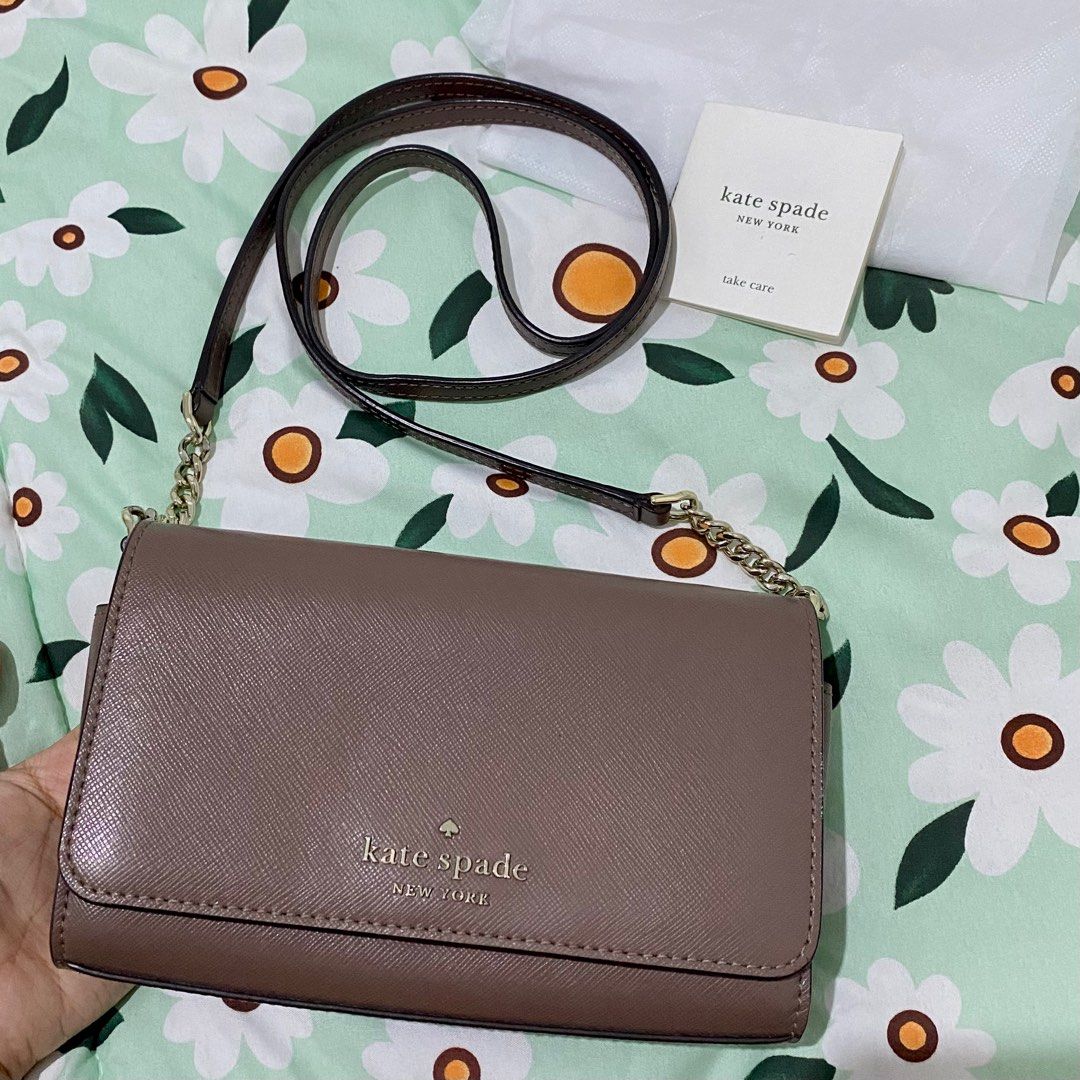 LIKE NEW! Kate Spade Staci Small Flap Crossbody Nude Authentic, Barang ...