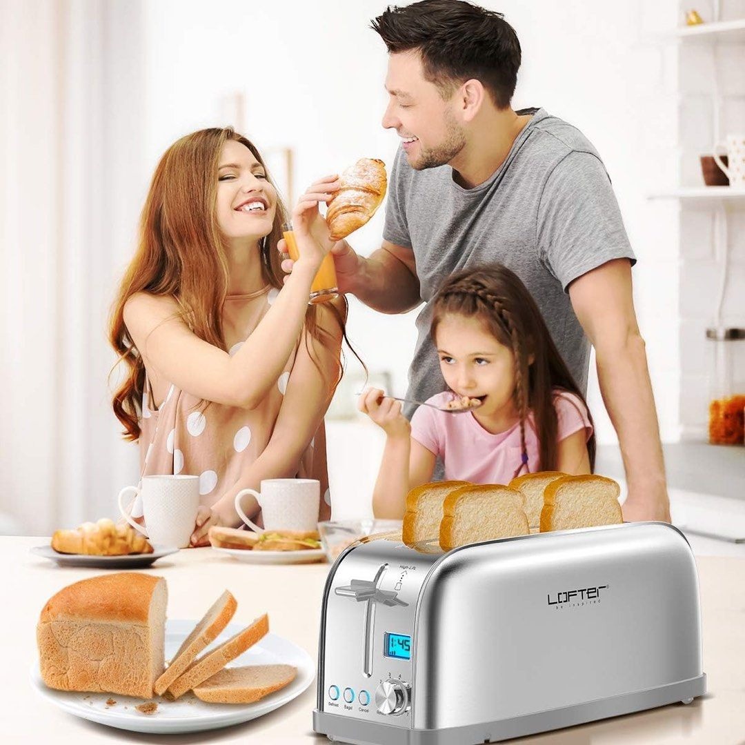 LOFTER Stainless Steel 4-Slice Long Toaster, TV & Home Appliances ...