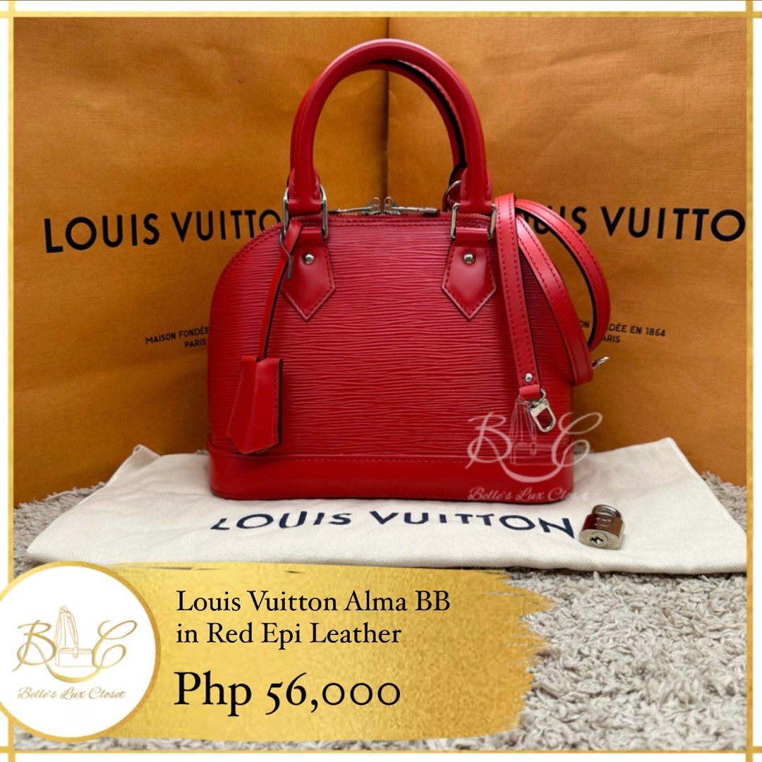 Louis Vuitton Alma BB Red Epi Leather, Luxury, Bags & Wallets on Carousell