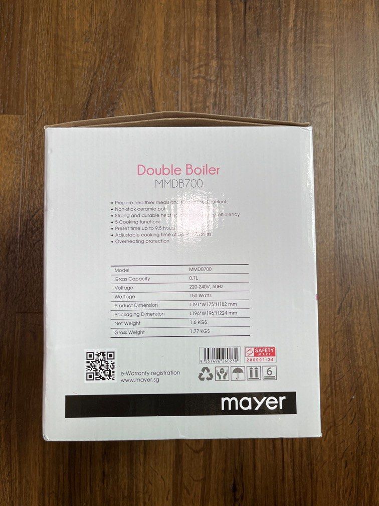 Mayer Double Boiler MMDB700, TV & Home Appliances, Kitchen Appliances ...