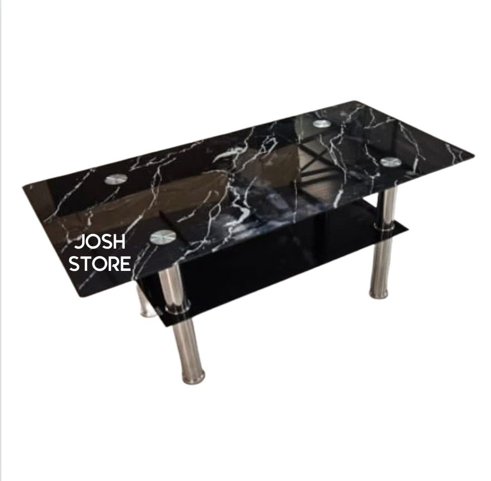 Meja Tamu Kaca Susun Import Motif Marmer - Coffee Table - Meja Kopi ...
