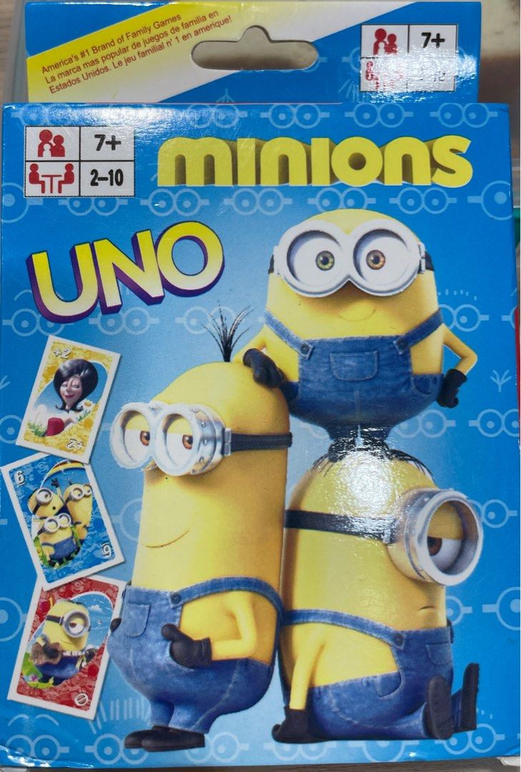 MINIONS UNO for 7+ age, Hobbies & Toys, Toys & Games on Carousell