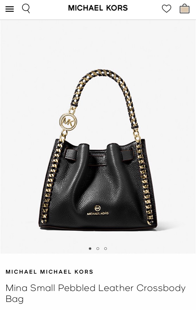 MK MICHAEL KORS Mina Small Pebbled Leather Crossbody Bag, Luxury, Bags & Wallets on Carousell