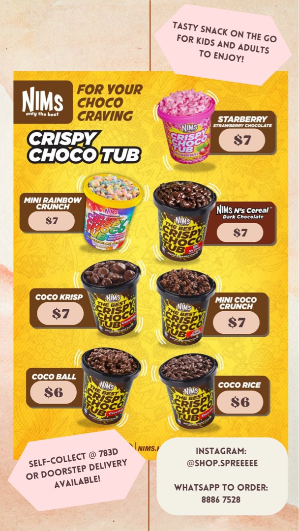 Nims Choco Tub, Food & Drinks, Packaged & Instant Food on Carousell