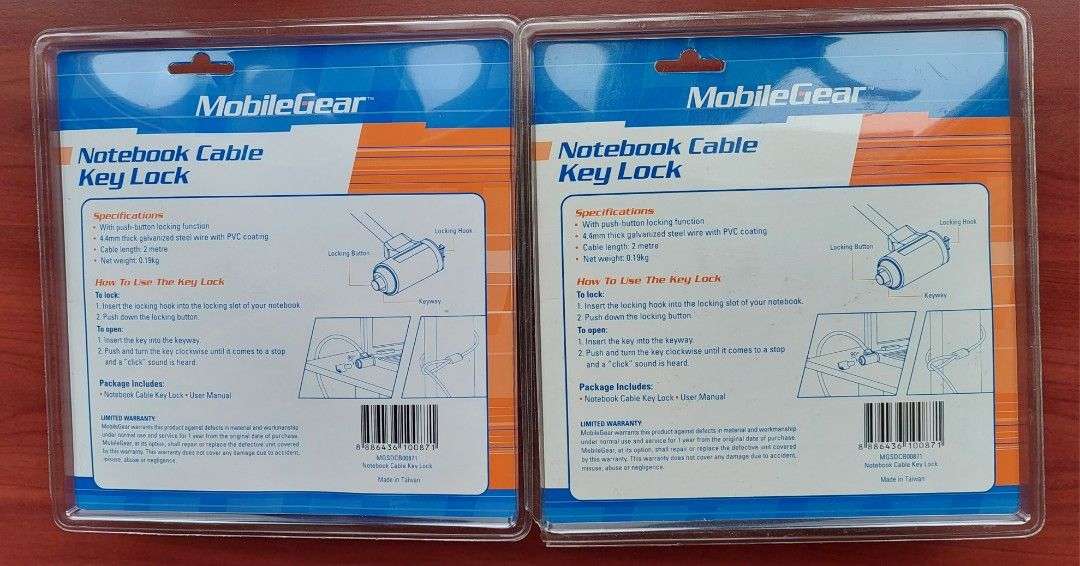 Notebook Cable Key Lock, Computers & Tech, Parts & Accessories, Cables ...