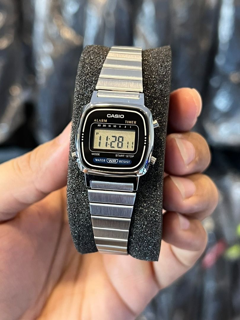 ORIGINAL CASIO Digital Black Dial Ladies Watch LA670WA-1DF, Women's ...