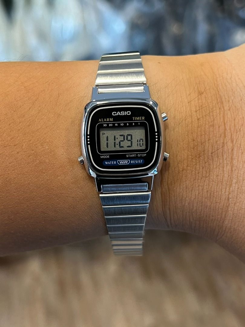 ORIGINAL CASIO Digital Black Dial Ladies Watch LA670WA-1DF, Women's ...