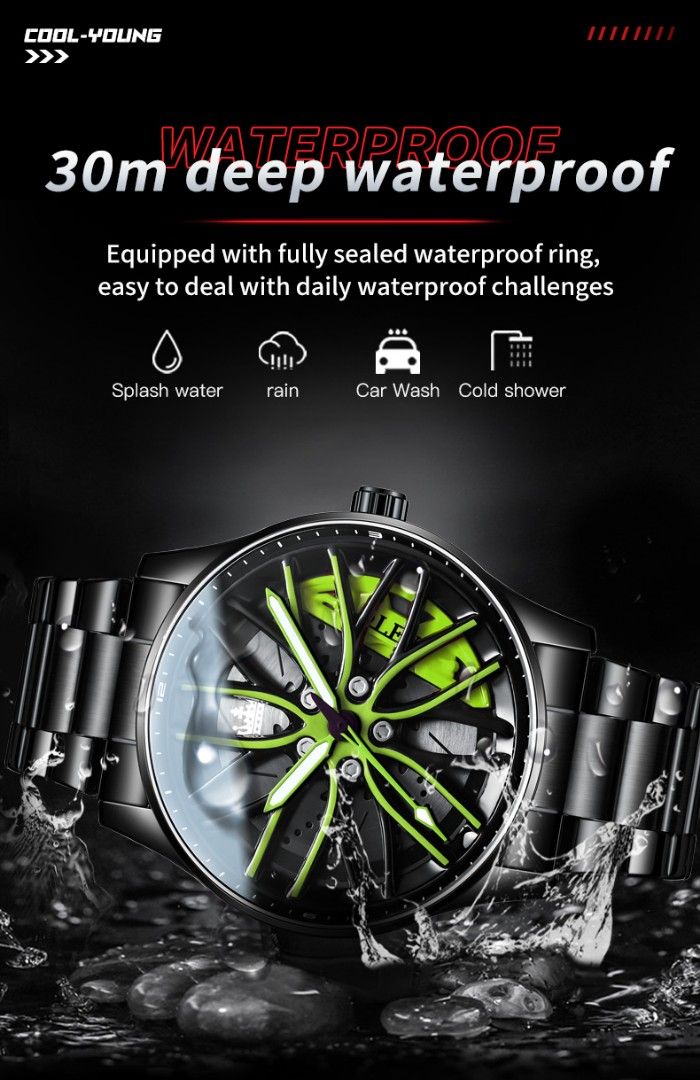 OLEVS 3D Wheel Hub Watch, Luxury, Watches on Carousell