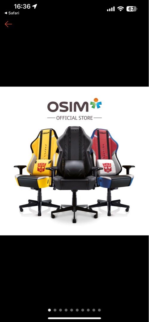 OSIM Gaming chair with massage, Furniture & Home Living, Furniture ...